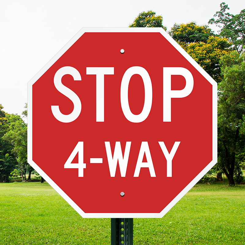 4 Way Intersection Sign